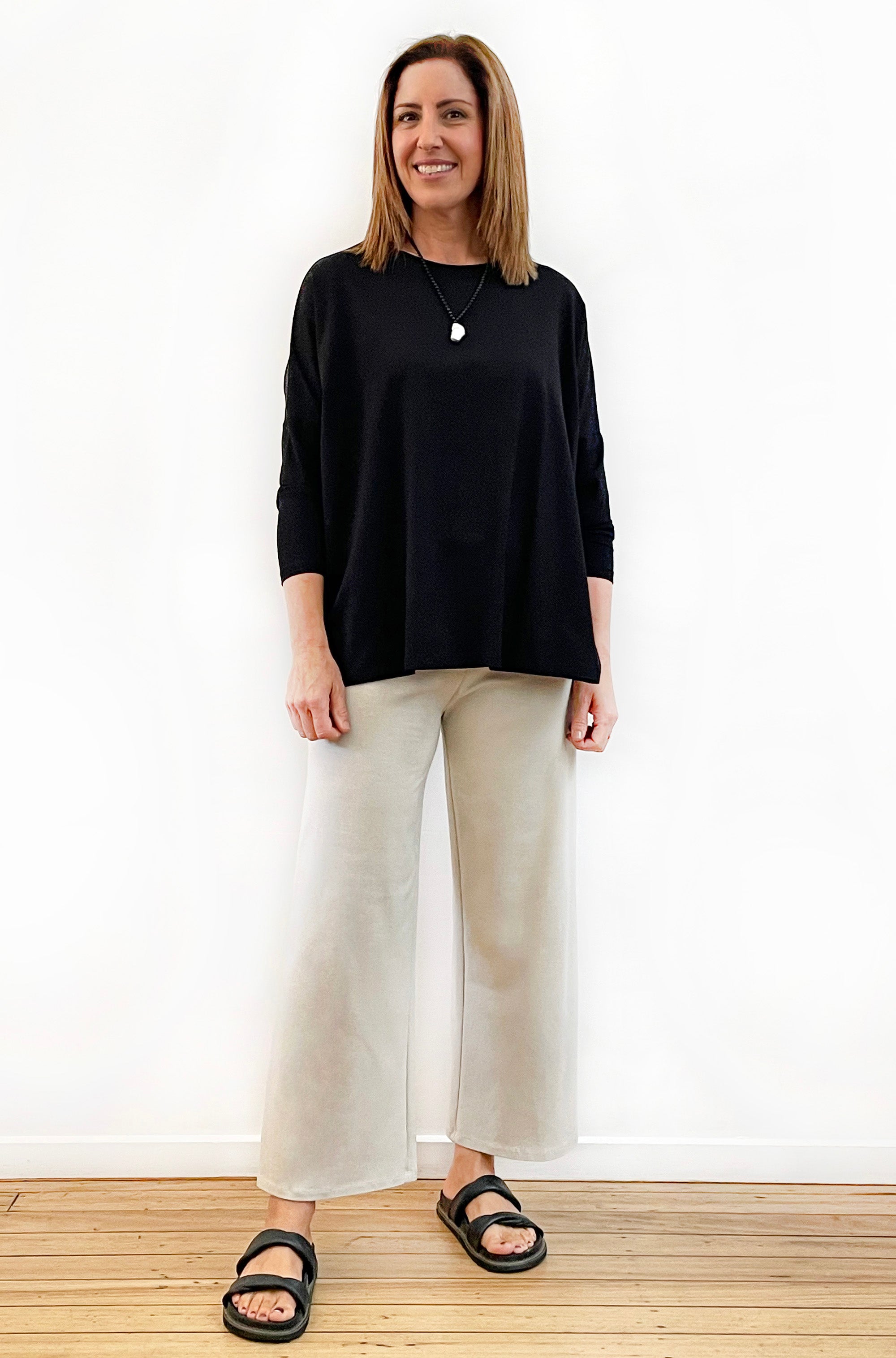 BAMBOO/ORGANIC COTTON WIDE LEG PANT CALICO