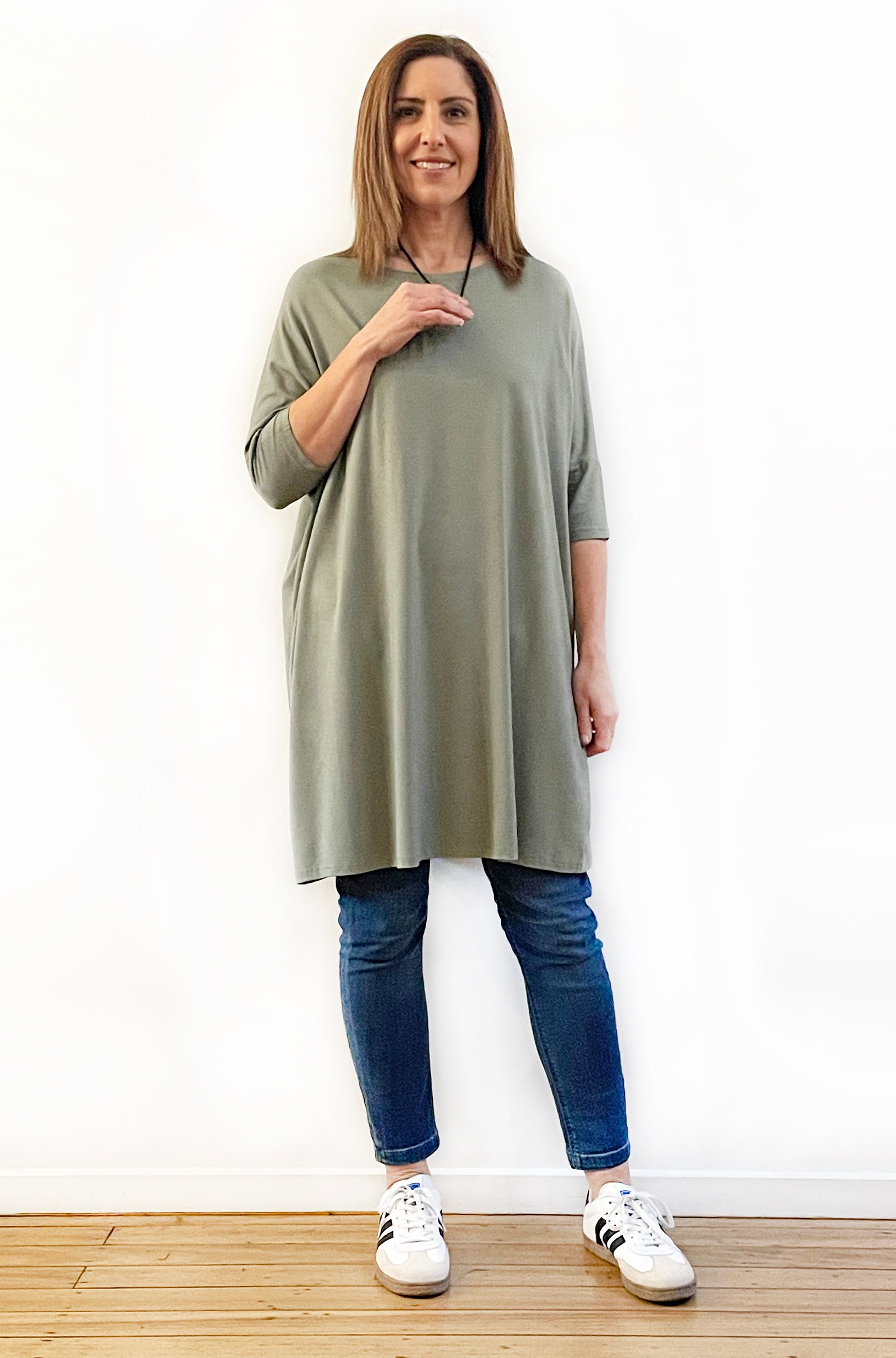 Bamboo Short Sleeve Box Tunic Shop Online