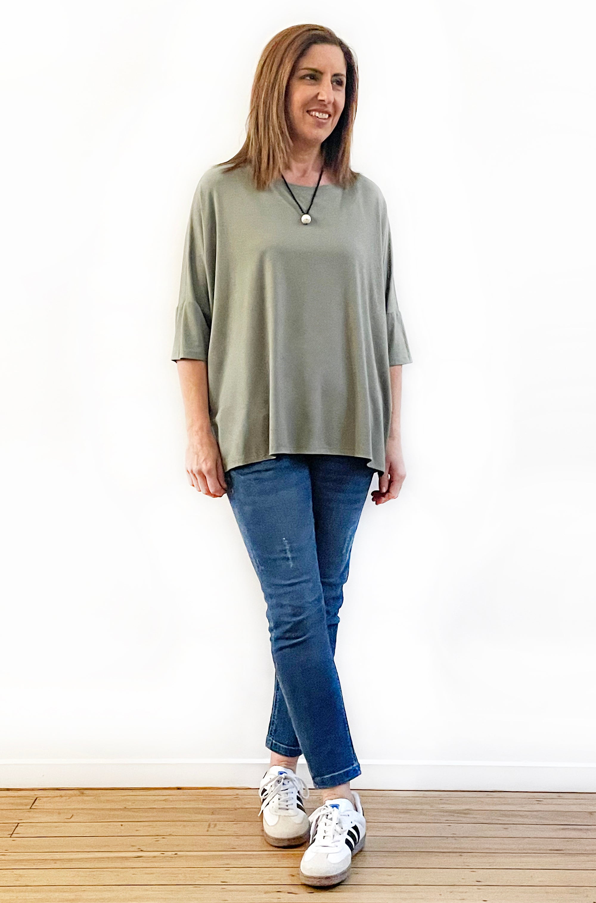 Bamboo Short Sleeve Curved Hem Box Top Shop Online