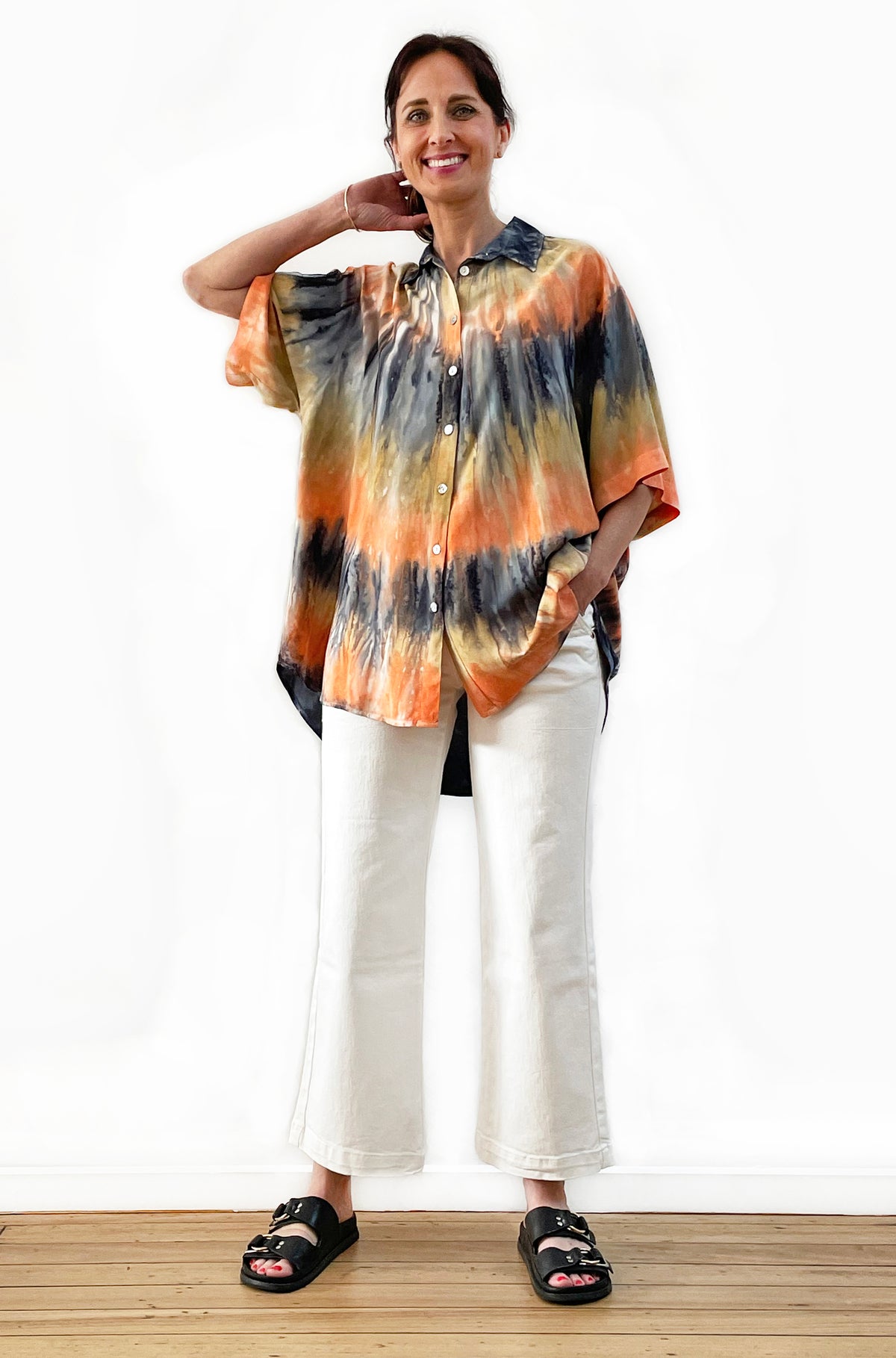Hand Dyed Button Thru Shirt Shop Online